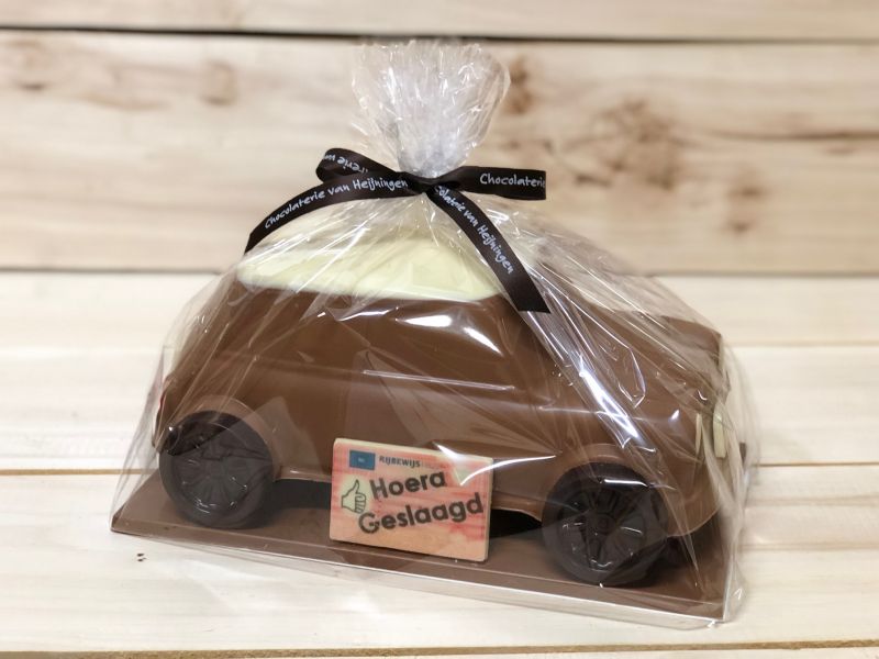 Chocolade auto groot geslaagd